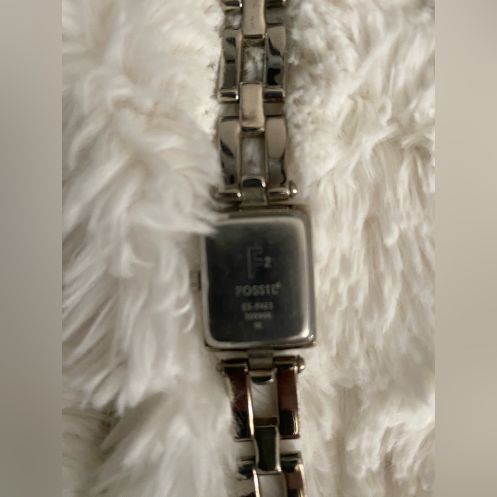 1990”S Fossil Watch - Silver With Black Face - Gem
